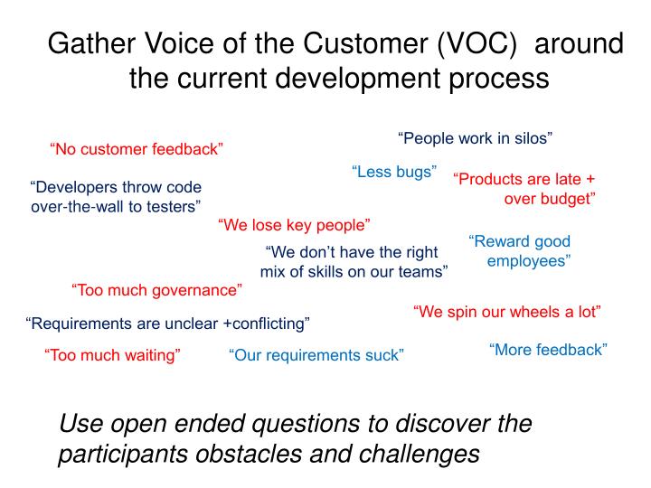 PPT - Gather Voice of the Customer (VOC) around the current development ...