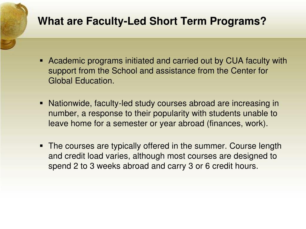 PPT - CUA Faculty-Led Short Term Education Abroad Programs PowerPoint ...