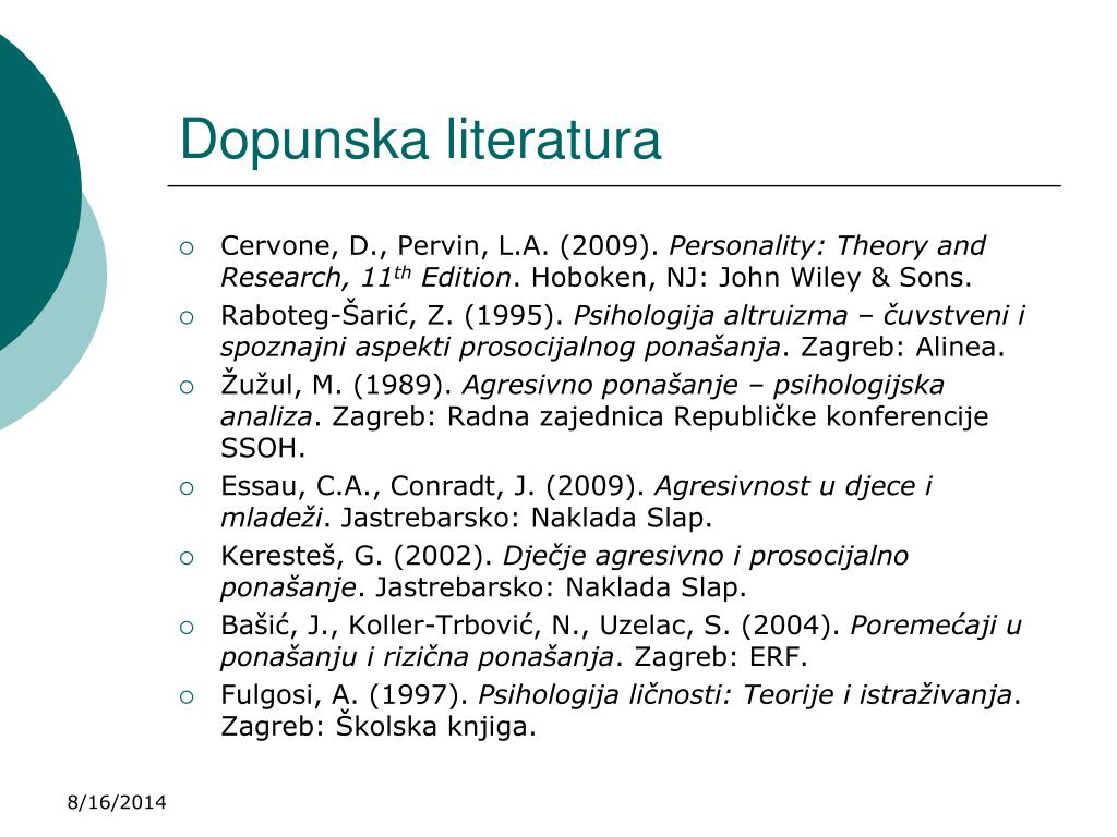 PPT - OSNOVE PSIHOLOGIJE ODGOJA I OBRAZOVANJA – PSIHOLOGIJA LIČNOSTI ...