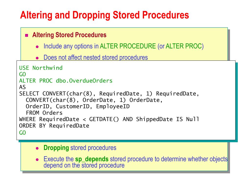 Ppt Module 9 Implementing Stored Procedures Powerpoint Presentation