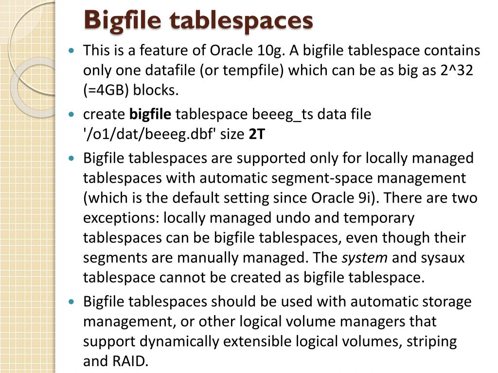 Ppt Database Administration Tablespace And Data File Management