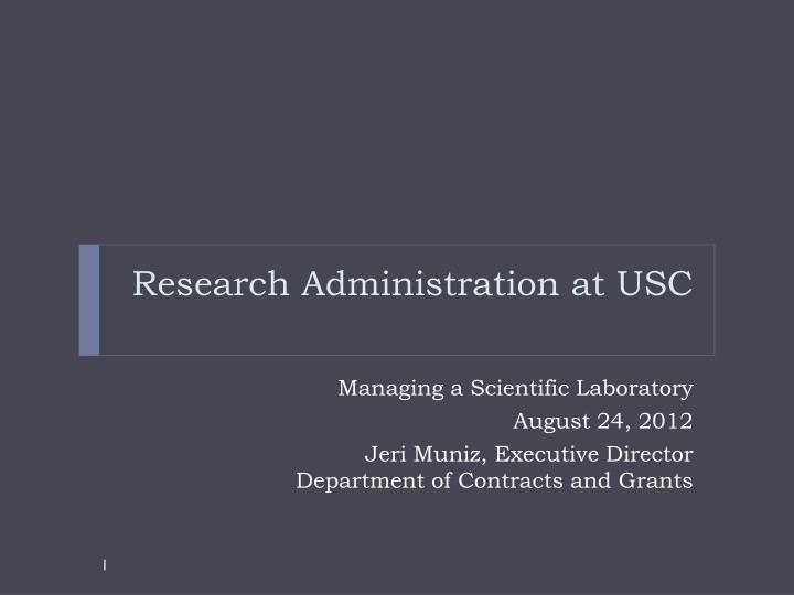 PPT - Research Administration at USC PowerPoint Presentation, free ...
