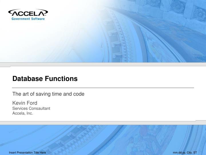 Ppt Database Functions Powerpoint Presentation Free Download Id3283072 