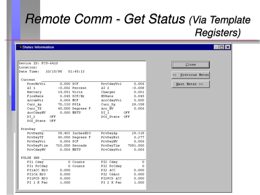 PPT - Host System Software Totalflow ( CCU) Central Collection Unit ...