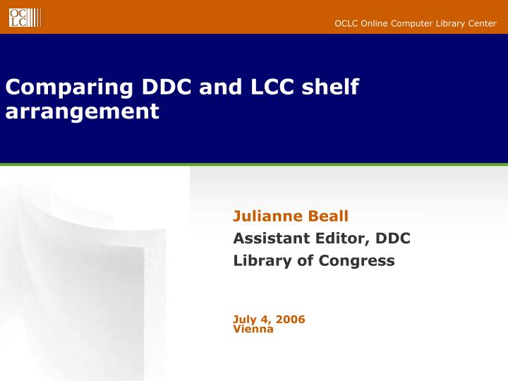 PPT - Comparing DDC and LCC shelf arrangement PowerPoint Presentation ...