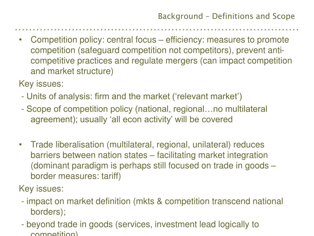PPT - Trade and Competition: Policy interface; institutional coherence ...