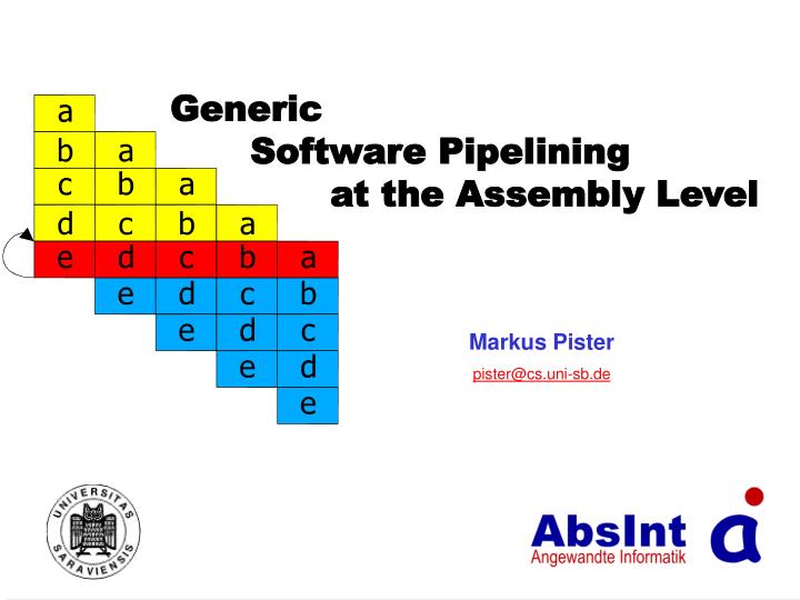 PPT - Generic Software Pipelining at the Assembly Level PowerPoint ...