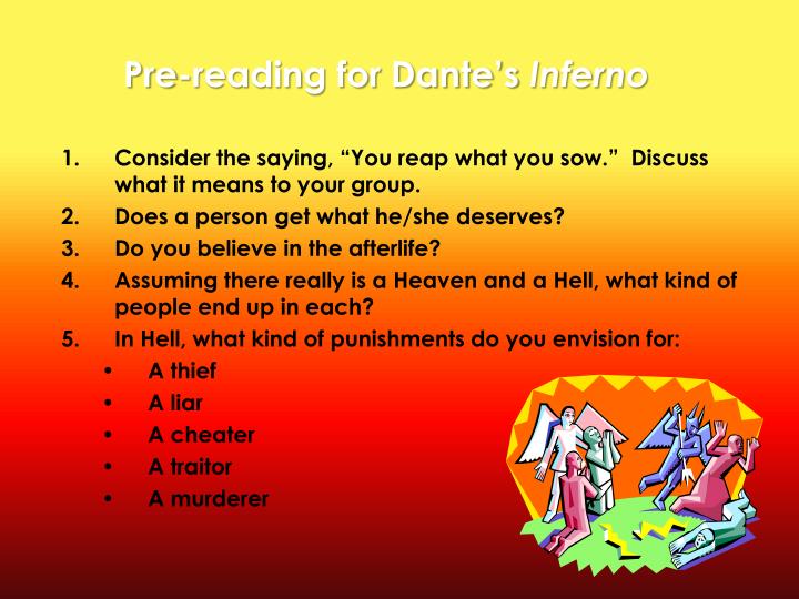 PPT - Pre-reading for Dante’s Inferno PowerPoint Presentation, free ...