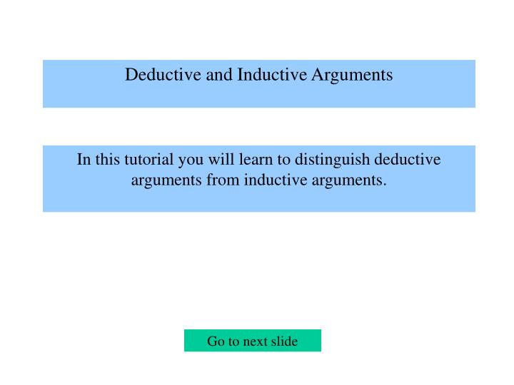 Ppt Deductive And Inductive Arguments Powerpoint Presentation Free Download Id 3283838