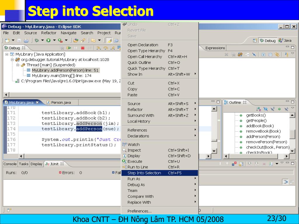 Ppt Debugging Java Programs Using Eclipse Debugger Powerpoint Presentation Id3284262