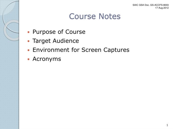 PPT - Course Notes PowerPoint Presentation, free download - ID:3284334