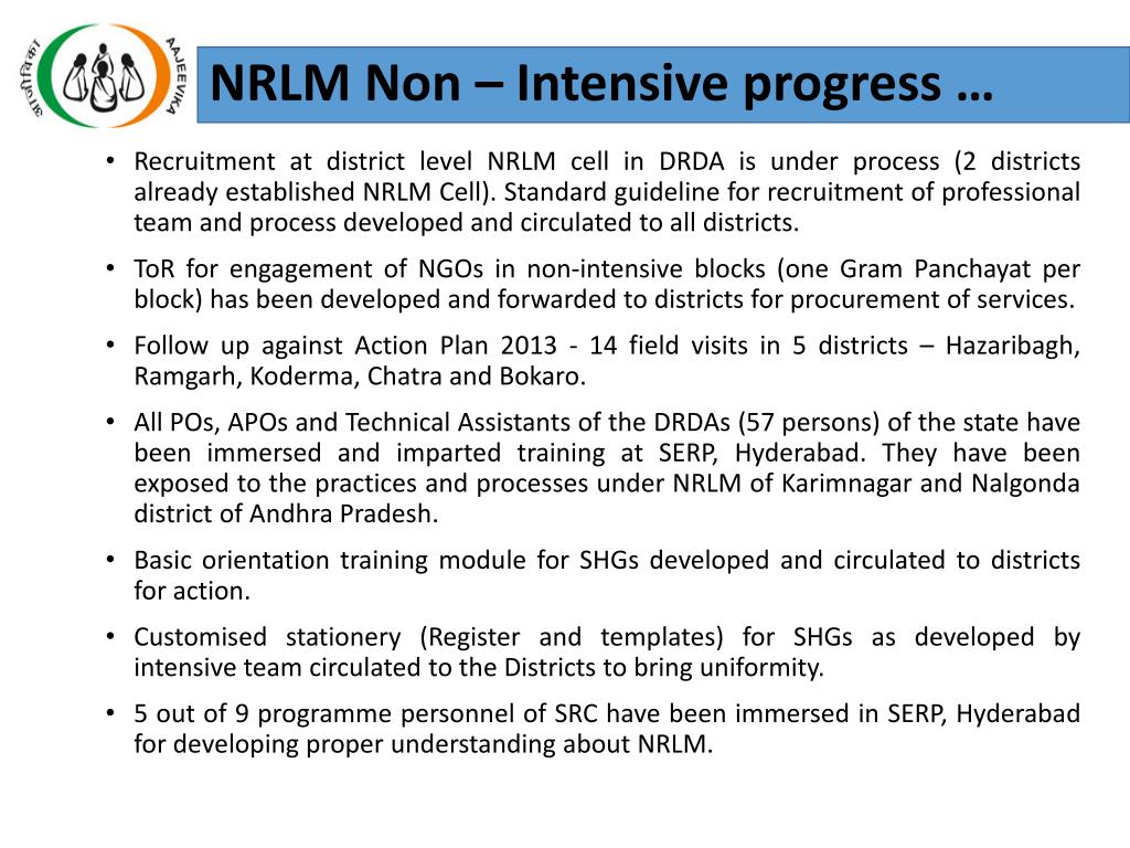 PPT - National Rural Livelihood Mission (NRLM) (Progress up-to 30 th ...