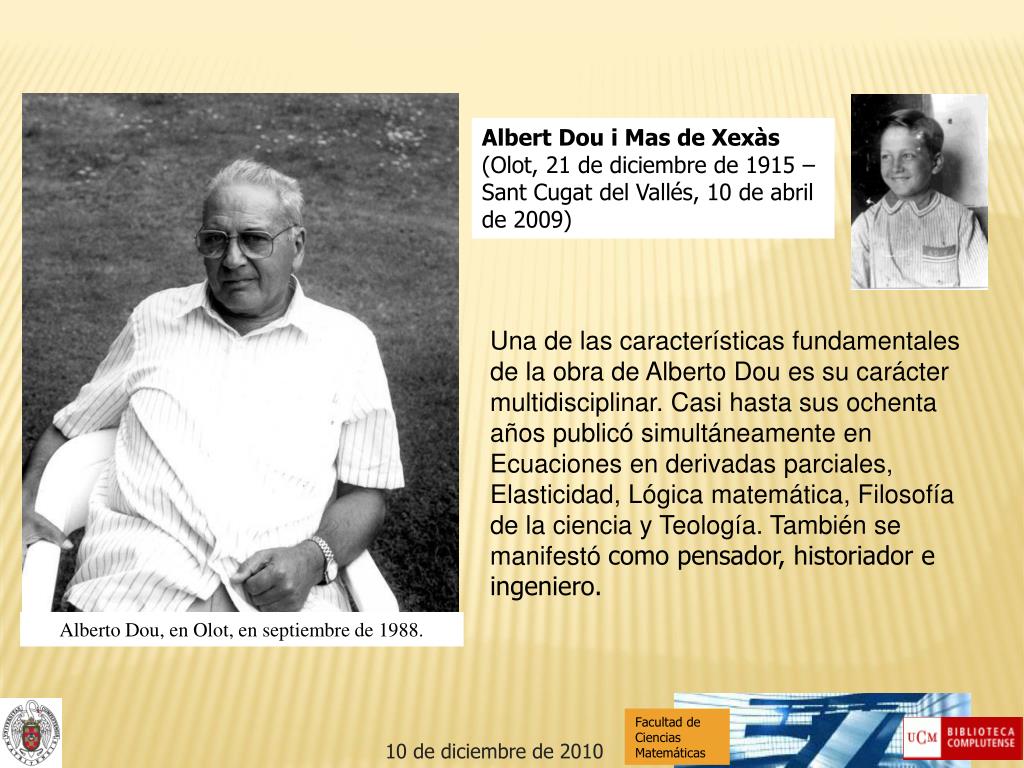 PPT - Alberto Dou como primer Decano de la Facultad de Matemáticas de ...