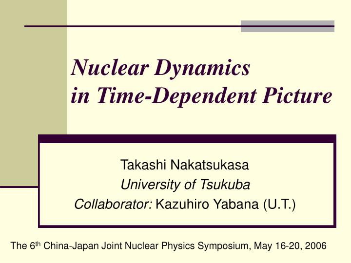 PPT - Nuclear Dynamics in Time-Dependent Picture PowerPoint ...