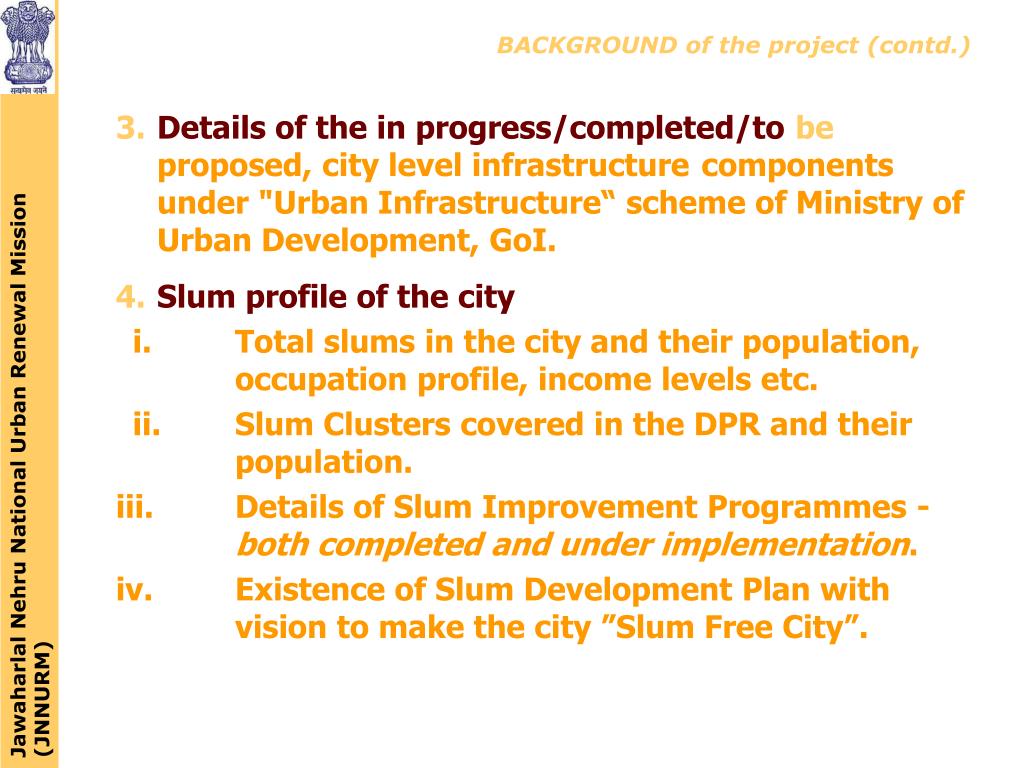 PPT - Jawaharlal Nehru National Urban Renewal Mission (JNNURM ...
