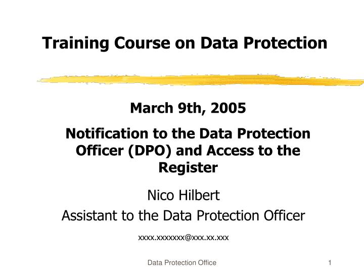 PPT - Training Course on Data Protection PowerPoint Presentation, free ...