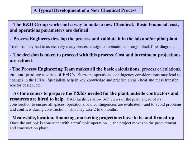 PPT - A Typical Development of a New Chemical Process PowerPoint ...