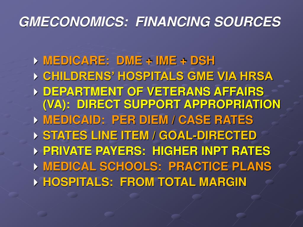 PPT - MEDICARE and MEDICAID REIMBURSEMENT for GRADUATE MEDICAL ...