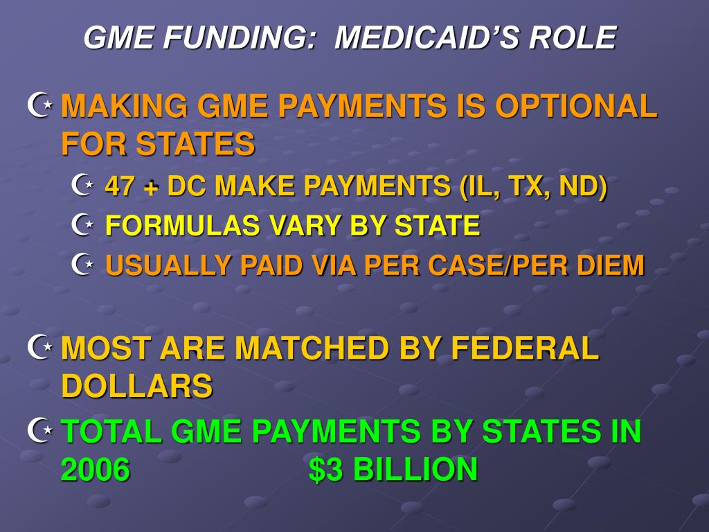 PPT - MEDICARE and MEDICAID REIMBURSEMENT for GRADUATE MEDICAL ...