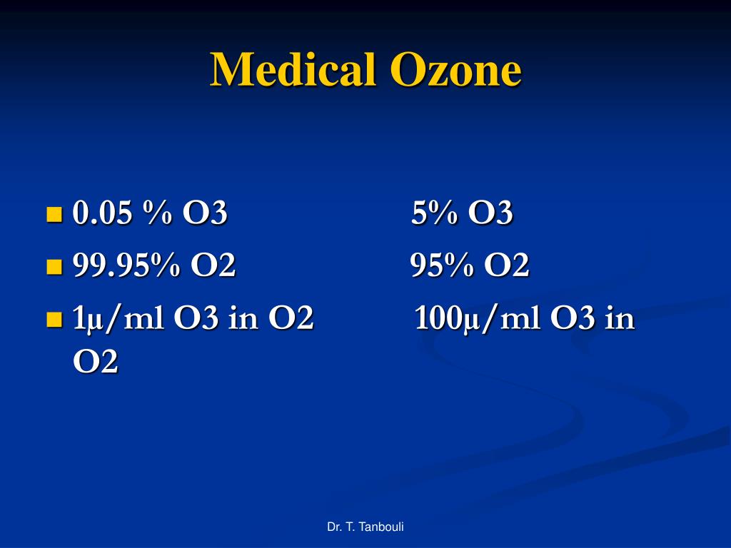 PPT - INDICATIONS & APPLICATIONS of OZONE THERAPY By Dr. T. T. Tanbouli ...