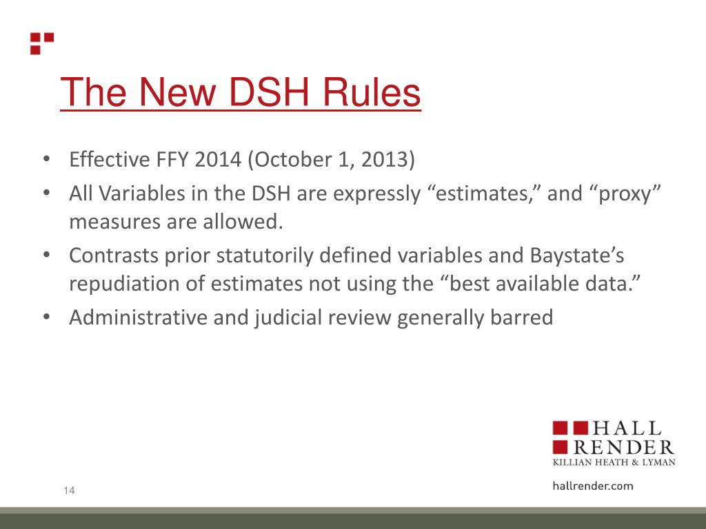 PPT - The New DSH Formula and Other Recent Reimbursement Legal ...