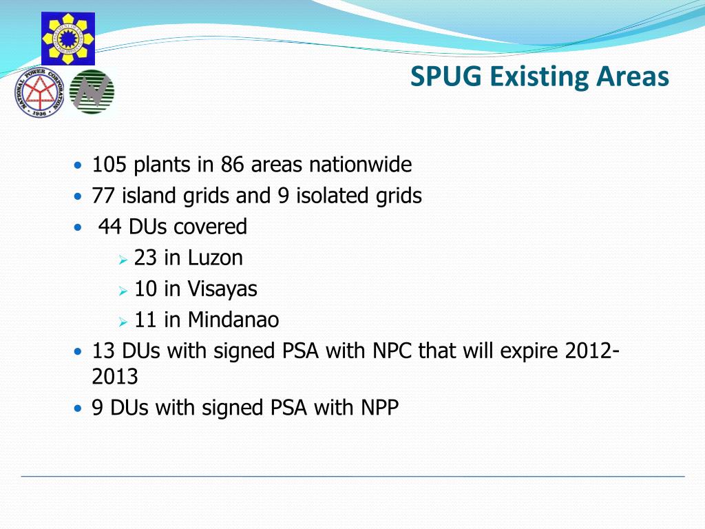 PPT - Consultation with SPUG DUs on Power Supply Agreement (PSA ...