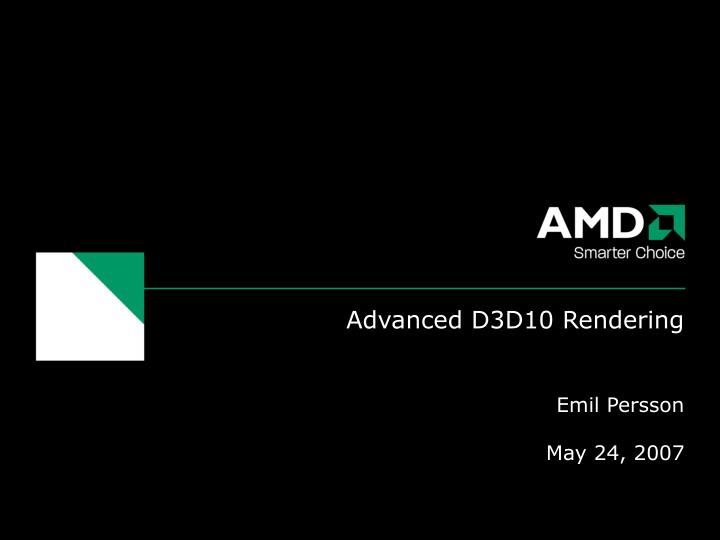 PPT - Advanced D3D10 Rendering PowerPoint Presentation, free download ...