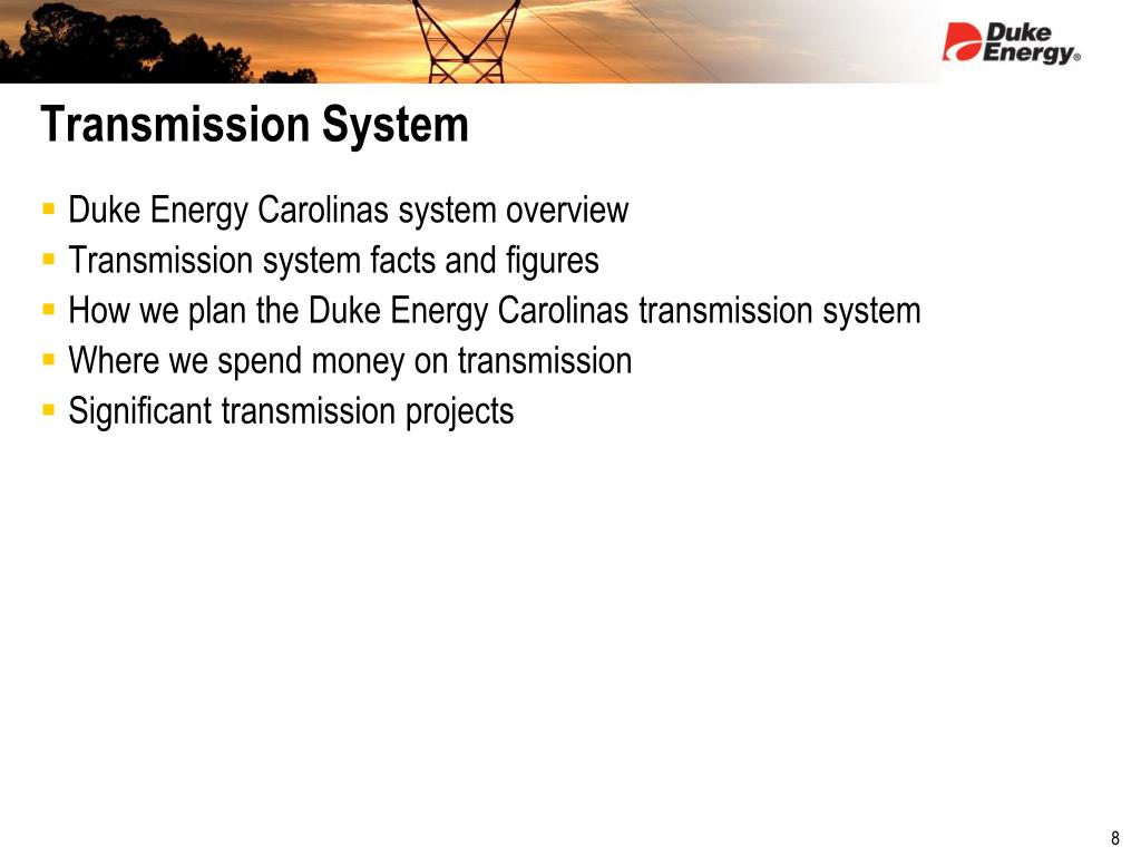PPT - Duke Energy Carolinas Transmission Tariff Rate Review PowerPoint ...