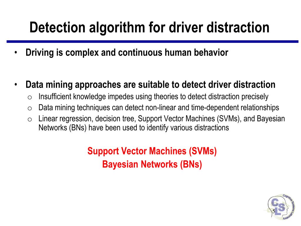 Ppt The Detection Of Driver Cognitive Distraction Using Data Mining