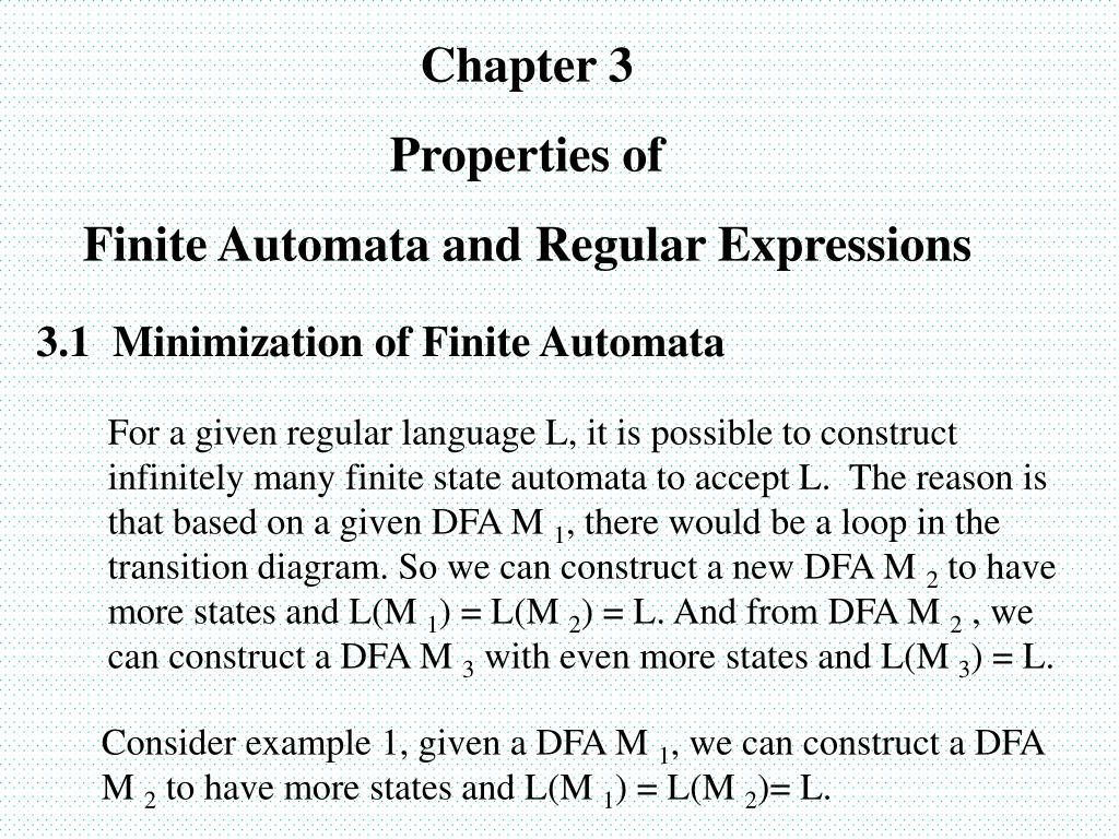 Ppt Chapter 3 Properties Of Finite Automata And Regular Expressions