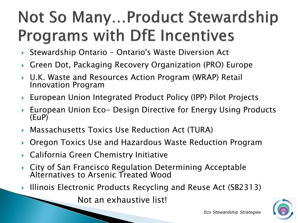 PPT - Product Stewardship: Incorporating Incentives for Design for ...