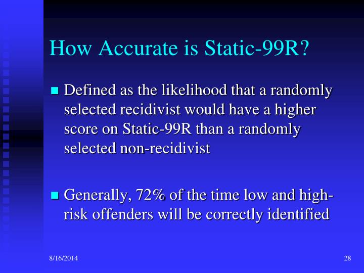 PPT - THE STATIC-99R SARATSO (State Authorized Risk Assessment Tool for ...