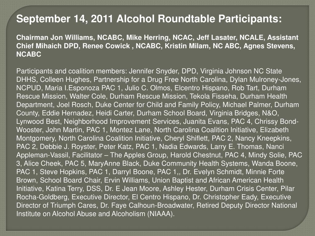 PPT - Addressing Off-Premises Alcohol Sales Durham, North Carolina ...