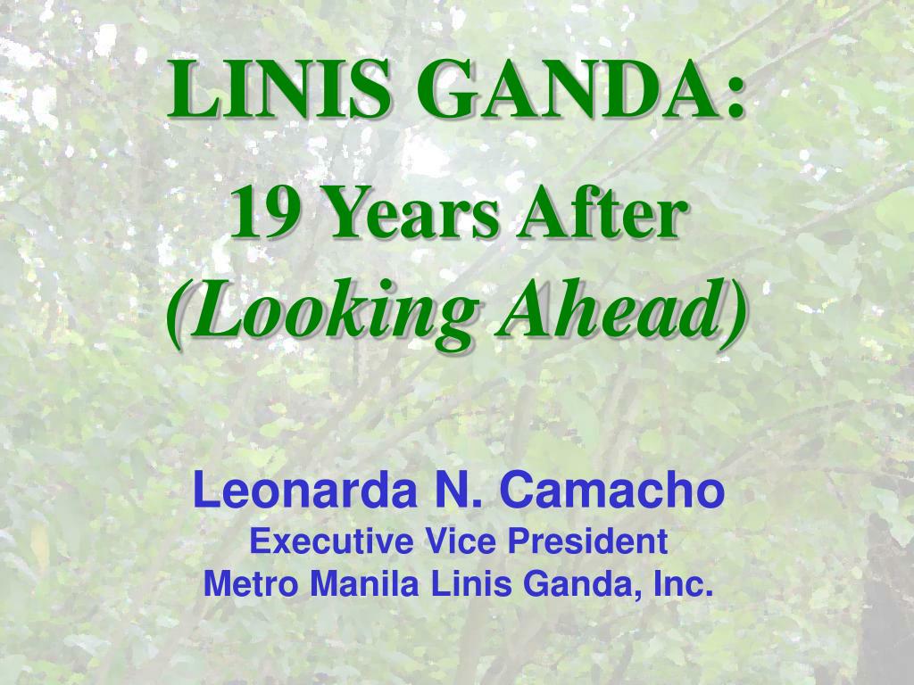 PPT - Leonarda N. Camacho Executive Vice President Metro Manila Linis ...