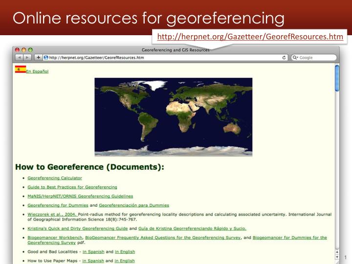 PPT - Online resources for georeferencing PowerPoint Presentation, free ...