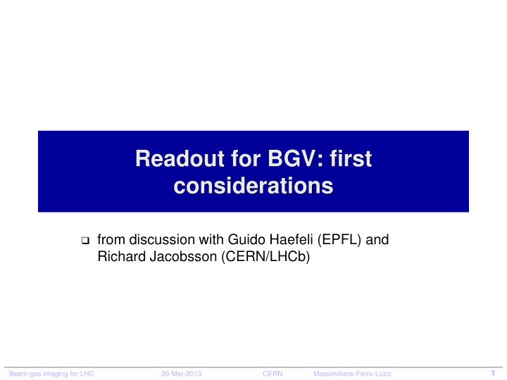 PPT - Readout for BGV: first considerations PowerPoint Presentation ...