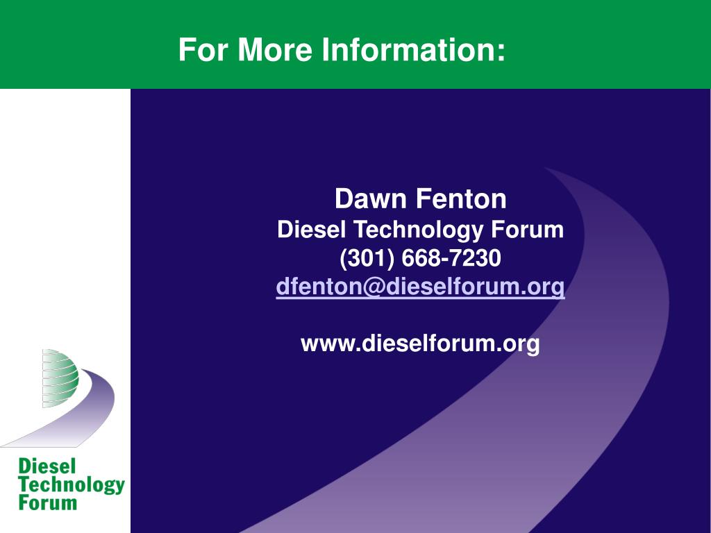 PPT - Diesel Technology Forum: Promoting Diesel Technology for a ...