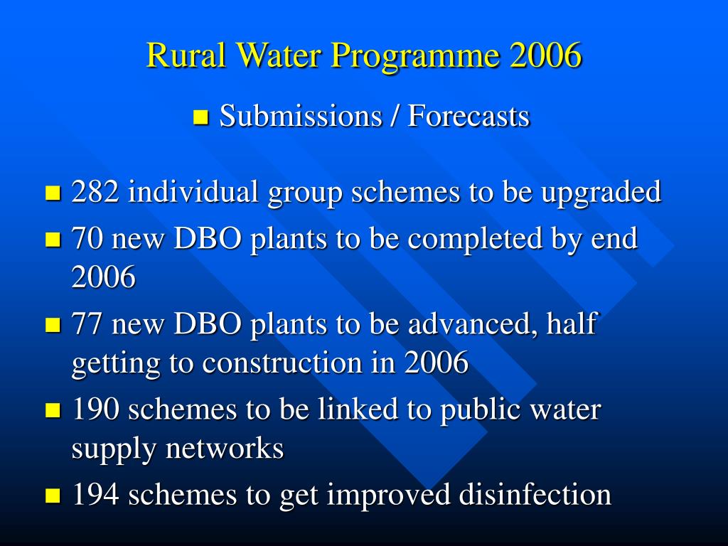 PPT - Rural Water Programme 2006 Evaluation of Progress Jim Ganley ...