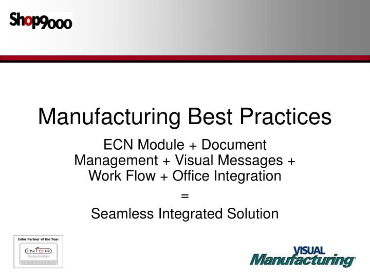 PPT - Manufacturing Best Practices PowerPoint Presentation, free ...