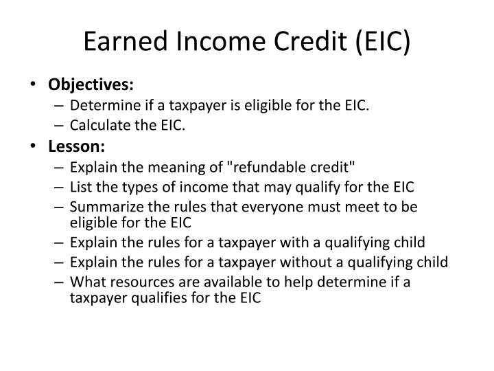 PPT - Earned Income Credit (EIC) PowerPoint Presentation, free download ...