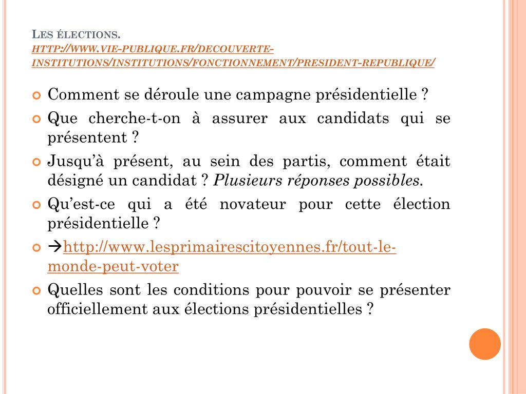 PPT - Le Président de la République en France PowerPoint Presentation ...