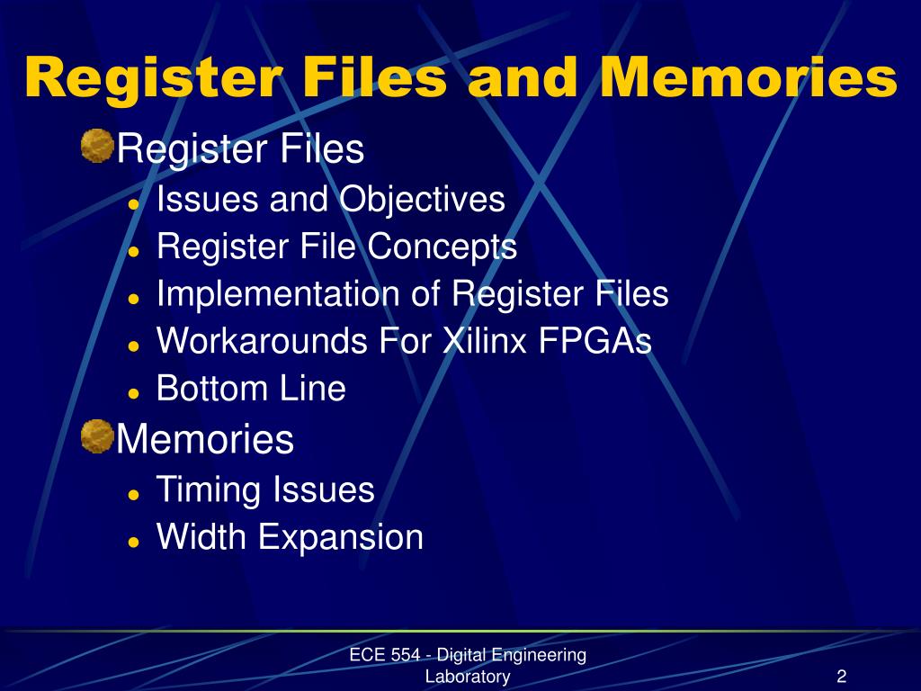 PPT - Register Files and Memories PowerPoint Presentation, free ...