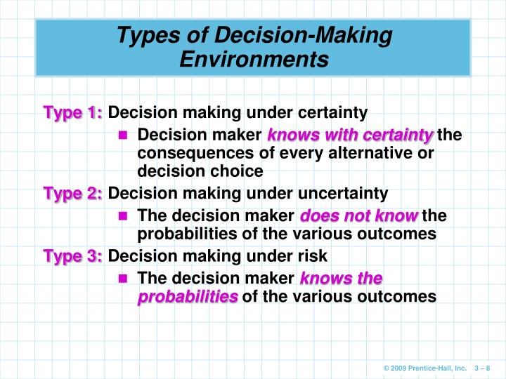 PPT - Decision Making Under Uncertainty and Under Risk PowerPoint ...