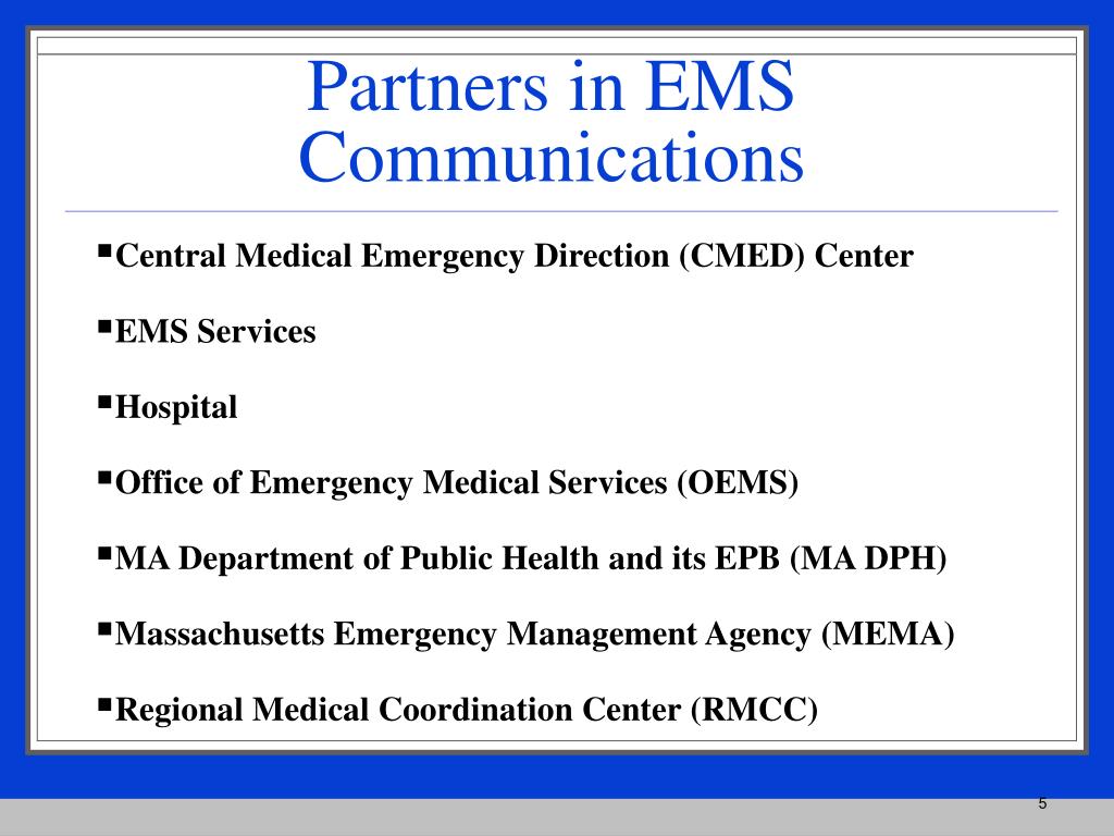 PPT - The Massachusetts Emergency Medical Services Radio Communications ...