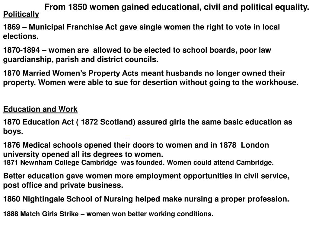PPT - February 6 th 1918 The Representation of the People Act decreed ...