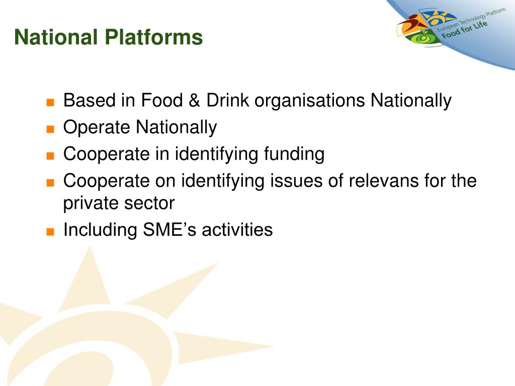 PPT - ETP Food for Life (1) History and Achievements First ideas for an ...