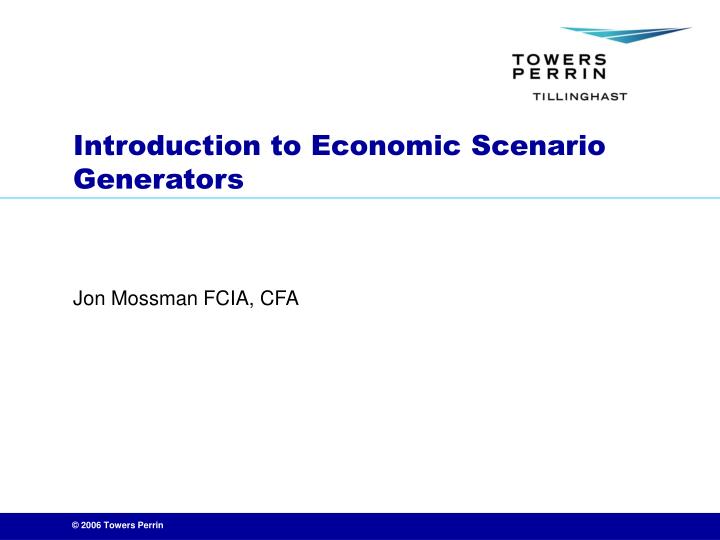 Economic Scenario Generators – ROGHB