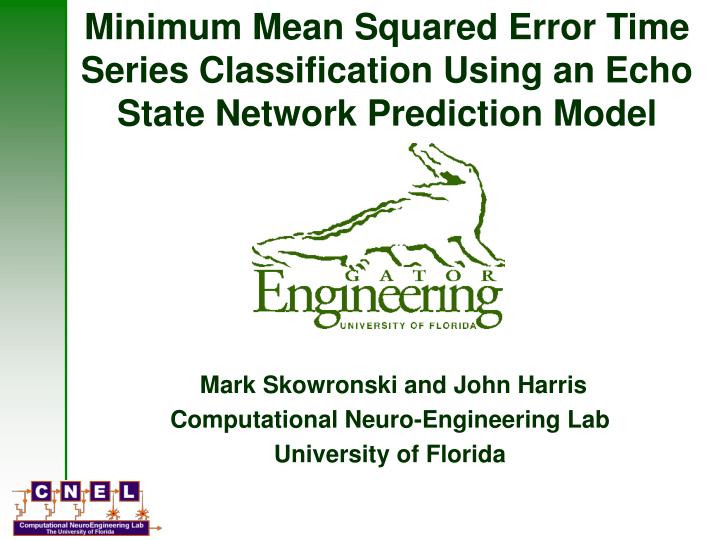Ppt Minimum Mean Squared Error Time Series Classification Using An