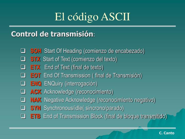 PPT - El código ASCII PowerPoint Presentation - ID:3295565