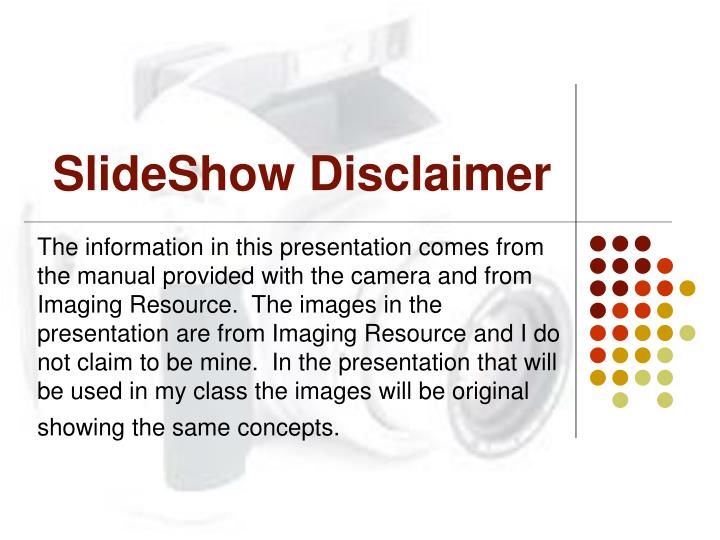 PPT - SlideShow Disclaimer PowerPoint Presentation, free download - ID ...